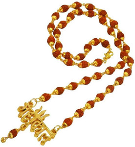 RUDRAKSH Mahakal panchmukhi Original rudraksh Locket Mala Gold-plated ...