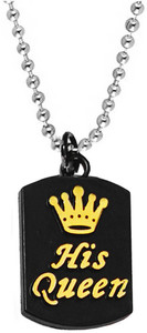 Men Style Valentine Gift His Queen Locket For Her Alloy Locket Set ...