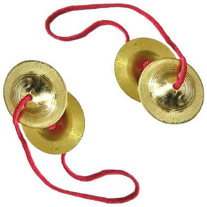 Fellix Manjeera-Brass Pooja Bell Set of 2 Kartal Instrument Kartal ...