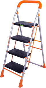 FLIPZON Deluxe Heavy Foldable 4 Steps Ladder with Wide Steps & Anti ...