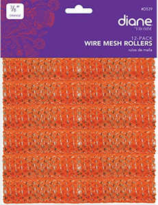 diane Mesh Hair Rollers Orange Size 7/8" Diameter X 2-1/2" Long Hair ...