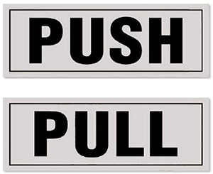 DEZIINE Stainless Steel Push and Pull Sign,Message Board for Door in ...