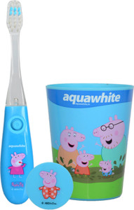 aquawhite Kids Peppa Pig Flashh Toothbrush with Rinsing Cup - Set of 3 ...