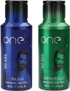 one8 by Virat Kohli No Gas Set Of 2 Deos( Emerald+ Bleu) Perfume Body ...
