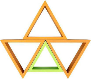 Antique Villa World Triangle Shape Wall Shelf Orange Green MDF (Medium ...