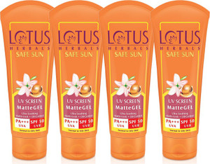 LOTUS Sunscreen - SPF 50 PA+++ Safe Sun UV Screen Matte Gel with ...