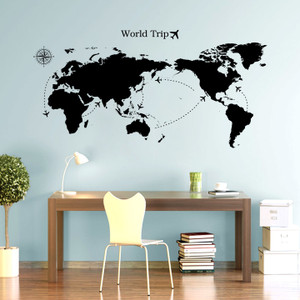 StickMe World Map Trip Travel Adventure - Office Wall Sticker-SM543 ...