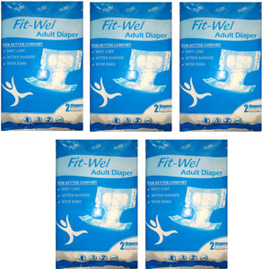 Fit-Wel Adult Diapers (pack of 5) Adult Diapers - L - Buy 10 Fit-Wel ...