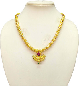 Classic MAHARASHTRIAN THUSI Pearl Gold-plated Plated Dori Choker Price ...