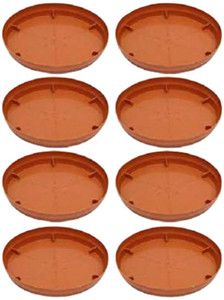 Virtuoso Small Plastic Planter Pot Plates - Pack of 8 Plant Container ...