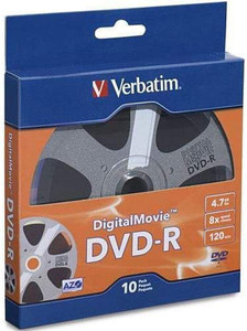 Verbatim DVD Recordable DVD-R 4.7GB 8X Digital Movie 10 PK wrap Box 4.7 ...