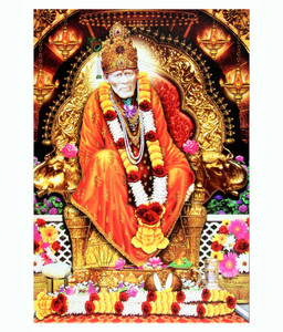 Shirdi Sai Baba Texture Painting Print Photo Without Frame Multicolor ...