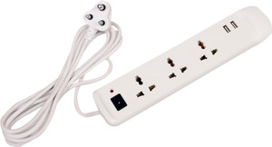 BAJAJ 3-WAY SPIKE GUARD 3 SOCKET & 2 USB 3 Socket Extension Boards ...