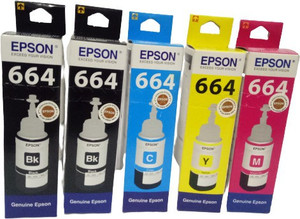 Epson EP-664-5 Black + Tri Color Combo Pack Ink Bottle - Epson ...
