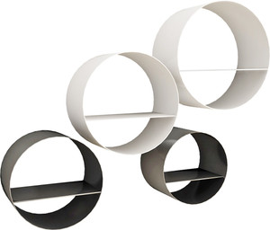 Trendy ILE Set Of 4 Round Shelves Iron Wall Shelf Price in India - Buy ...