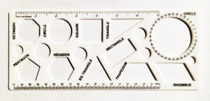 clipper Shape Stencil of 17 Different Shapes Pack of 1 Piece Size ...