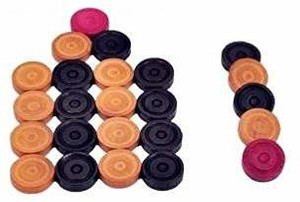 pinaki Wood Carrom Coins / Pawns with Printed Striker (24 Coins+1 ...