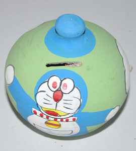 THE HIMALAYA CRAFT Terracotta Clay Decortive Colorful Gullak/Coin Bank ...