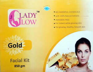 Lady Glow Gold Facial Kit, For Instant White Glowing Skin, For Glowing ...