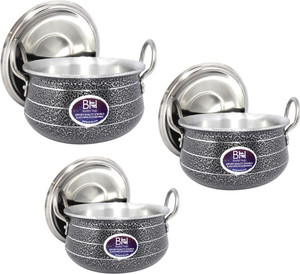 bartan hub Cook and Serve Kitchen Handi Combo set of 3 (1.5 L , 2.5 L ...