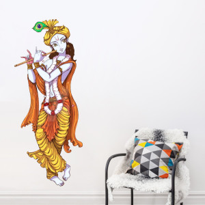 Decor sticker 38 cm Lord Krishna Design Wall Sticker Size - ( 38*91 ...