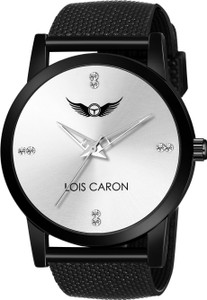 LOIS CARON LCS-4213 WHITE DIAL AND BLACK STRAP WATCH Analog Watch - For ...