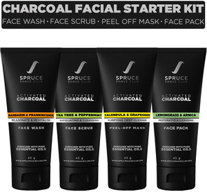 SPRUCE SHAVE CLUB Charcoal Starter Facial Kit | Face Wash, Face Scrub ...