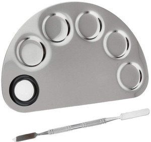Okayji Stainless Steel Cosmetic Makeup Salon Foundation Mixing Plate ...
