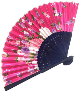 Sage Square Foldable Printed Pink Hand Fan Price in India - Buy Sage ...