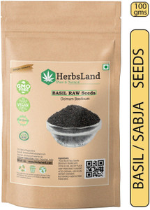 HerbsLand Basil Seeds / Tukmariya / Sabja / Bapji Seed for Protein ...