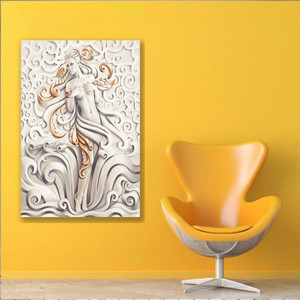 3D Beautiful White Lady Murti Design Painting Poster Wall Art Poster ...