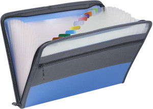 Flipkart.com | TRANBO Plastic 12 Pockets Expanding Zipped File Folder ...