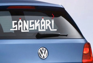 SUDARSHAN STICKER 7 cm "SANSKARI" - B Sides, Windows, Bumper, Hood Car ...