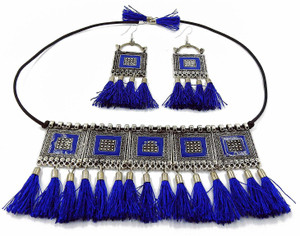 Aadya Alley Alloy Blue, Silver Jewellery Set Price in India - Buy Aadya ...