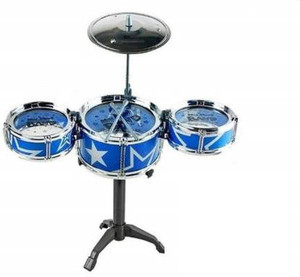 TOYMAN Mini Jazz Drum set with 3 Tom Tom drums (Blue) - Mini Jazz Drum ...
