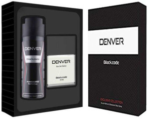 DENVER 1 BLACK CODE EXCLUSIVE COLLECTION PERFUME 60 ML & DEODORANT 150 ...