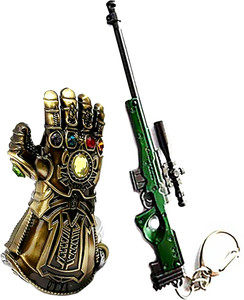 MASHKI Thanos Gauntlet & Green AWM Key Chain Combo Marvel Superhero ...