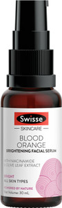 Swisse Skincare Blood Orange Brightening Facial Serum with Olive Leaf ...