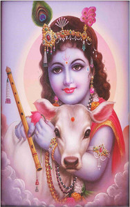 God Krishna Poster For Room With Gloss Lamination M28 Paper Print ...