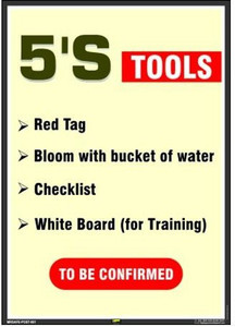 Mr. SAFE 5S Tools In PVC Sticker A3 (12 Inch X 18 Inch) Emergency Sign ...