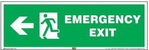 Mr. SAFE Emergency Exit In PVC Sticker (15 Inch X 6 Inch) Emergency ...