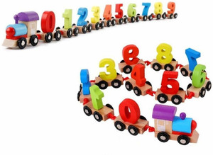 BabyBaba Wooden 0 to 9 Number Train Pattern Educational and Learning ...