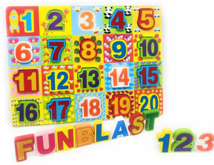 FunBlast Wooden Colorful Learning Educational Board for Kids with Knobs ...