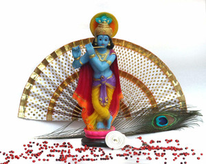 The Arte House Vishu Kani kit with Polymarble Krishna(30 cm) Decorative ...
