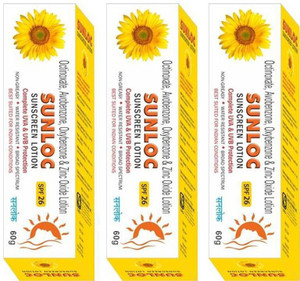 SUNLOC Sunscreen - SPF 50 PA++ SUNSCREEN LOTION SPF26 (3*60g) - Price ...