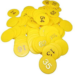VINAYAKAMART Plastic Numerical Token/Coins ( 1 to 100 )number coins ...