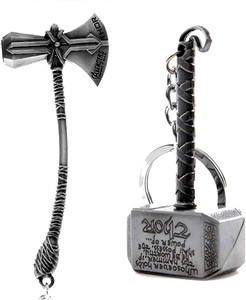 SHOKY LOOKS Metal Marvel Avengers Infinity War Thor Axe-Hammer & Hammer ...