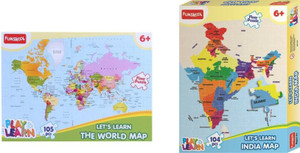 FUNSKOOL India Map + World Map - Fun & Learning Activity For Kids ...