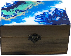 Aryason Epoxy Resin Wooden Box| Sagwan Wood Box for decoupage| Box for ...
