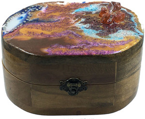 Aryason Epoxy Resin Wooden Box| Sagwan Wood Box for decoupage| Box for ...